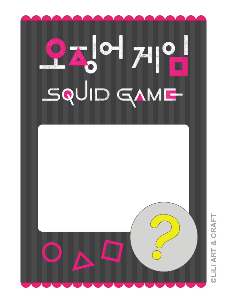 Squid Game Blind Bag Printable Template | PDF