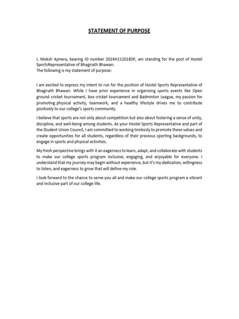 SOP - Moksh Ajmera | PDF