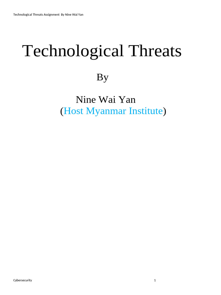 Technological Threats | PDF | Denial Of Service Attack | Malware