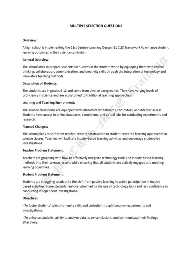 21st Century Science Learning Framework | PDF | Inquiry Based Learning ...