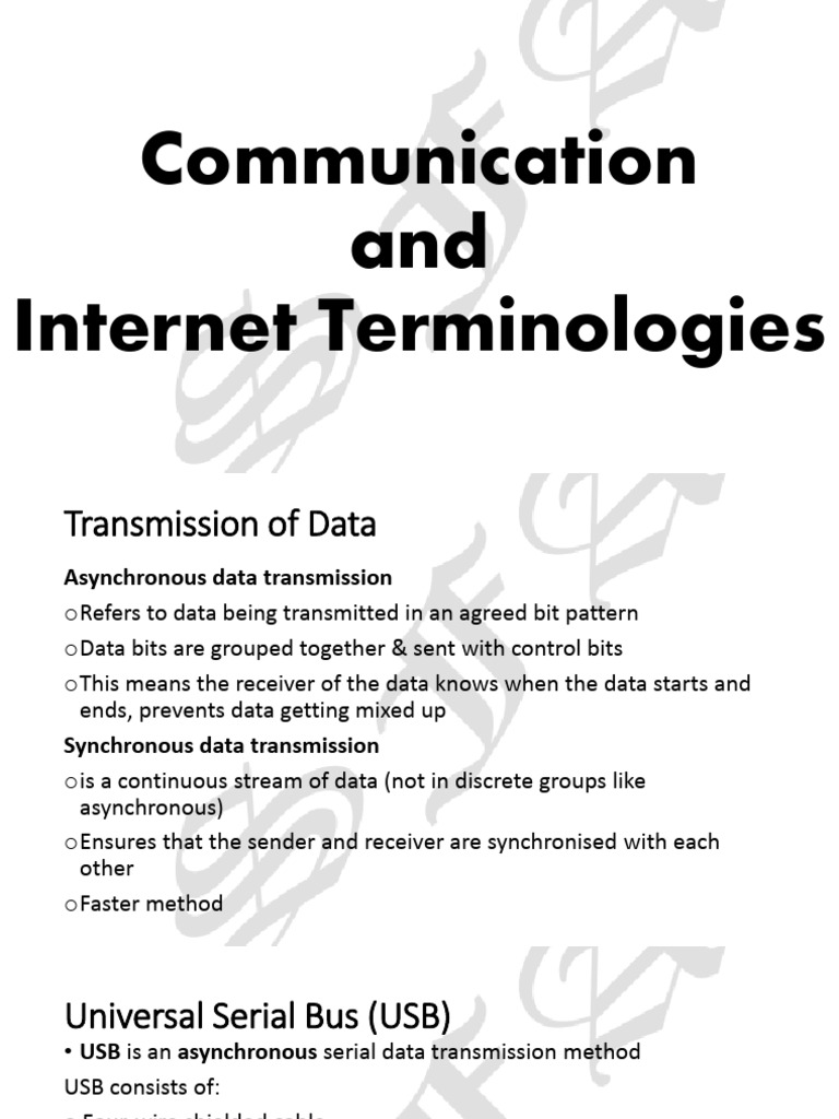 Communication and Internet Terms | PDF | Usb | Duplex (Telecommunications)