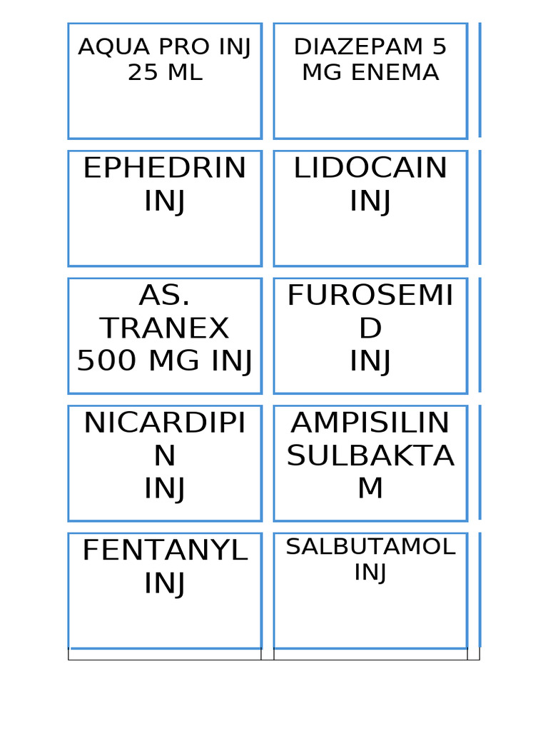 Label Obat Inj | PDF