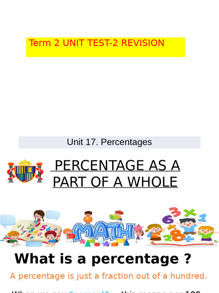 Percentages Revision Guide for Unit Test | PDF | Percentage | Mathematics