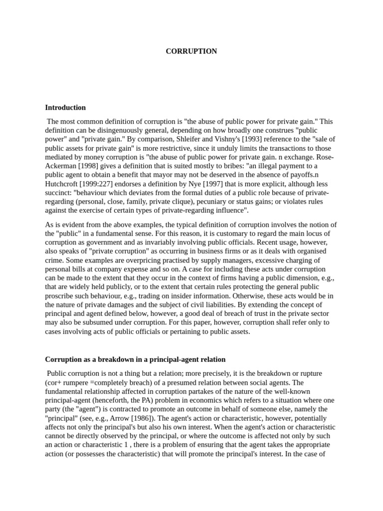 CORRUPTION | PDF | Corruption | Political Corruption