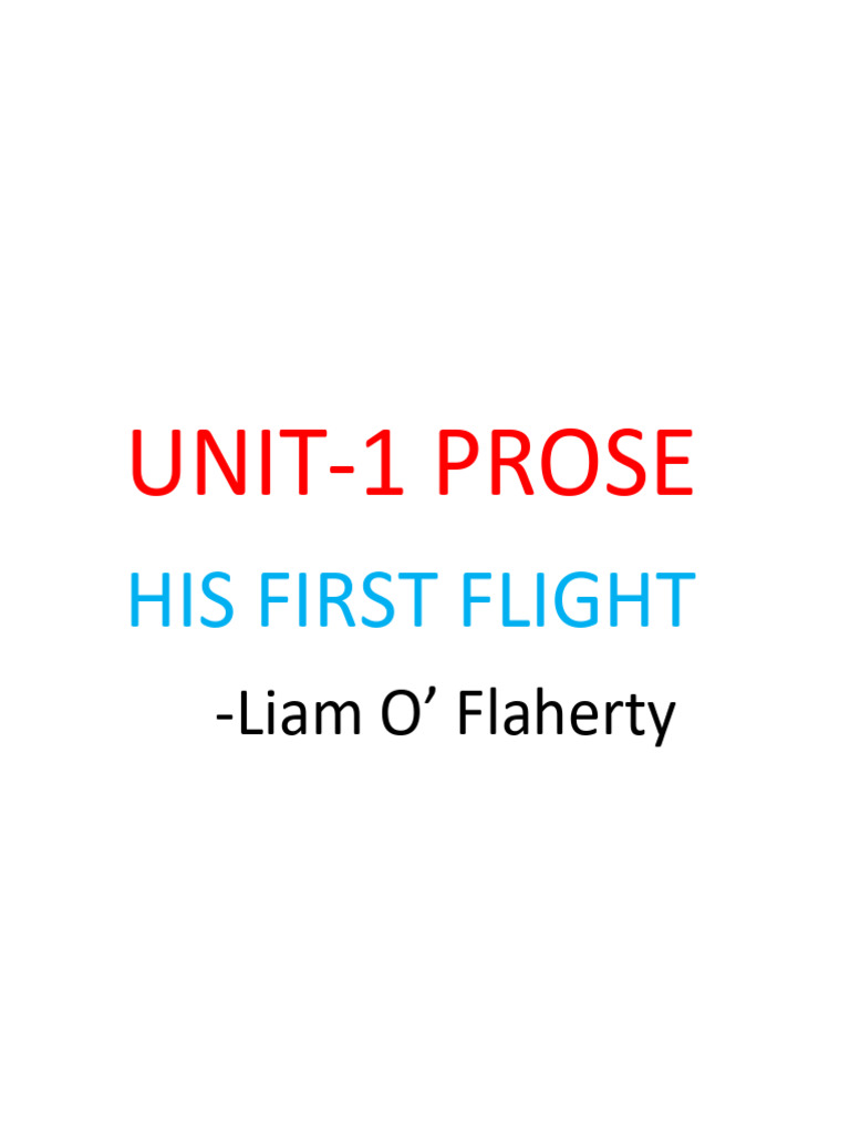 Liam O'Flaherty's "His First Flight" Analysis | PDF | Birds | Ornithology