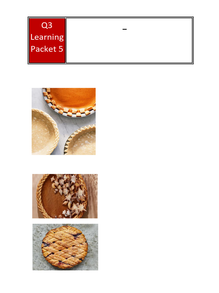 TLE 9 - BAKING Q3 Learning Packet 5 | PDF | Refrigerator | Baking