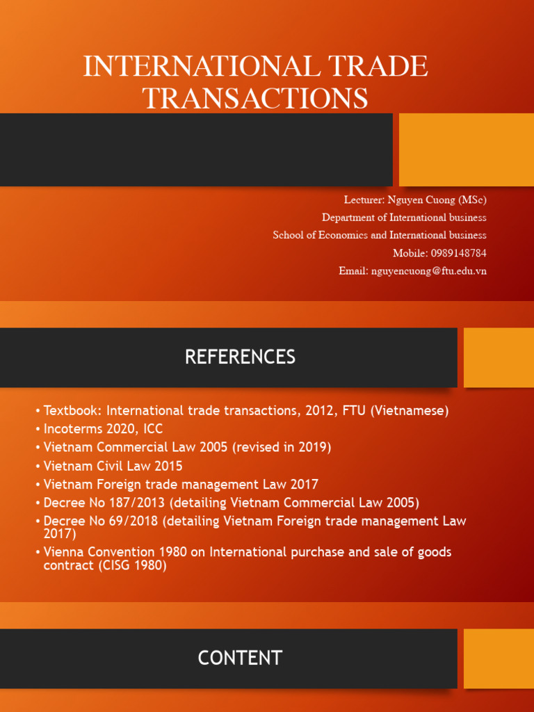 International Trade Transactions Guide | PDF | Option (Finance) | Auction