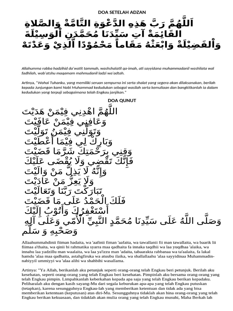Doa Setelah Adzan | PDF