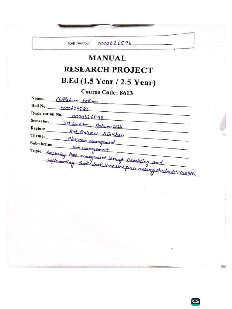 Maheen Fatima's Research Project | PDF