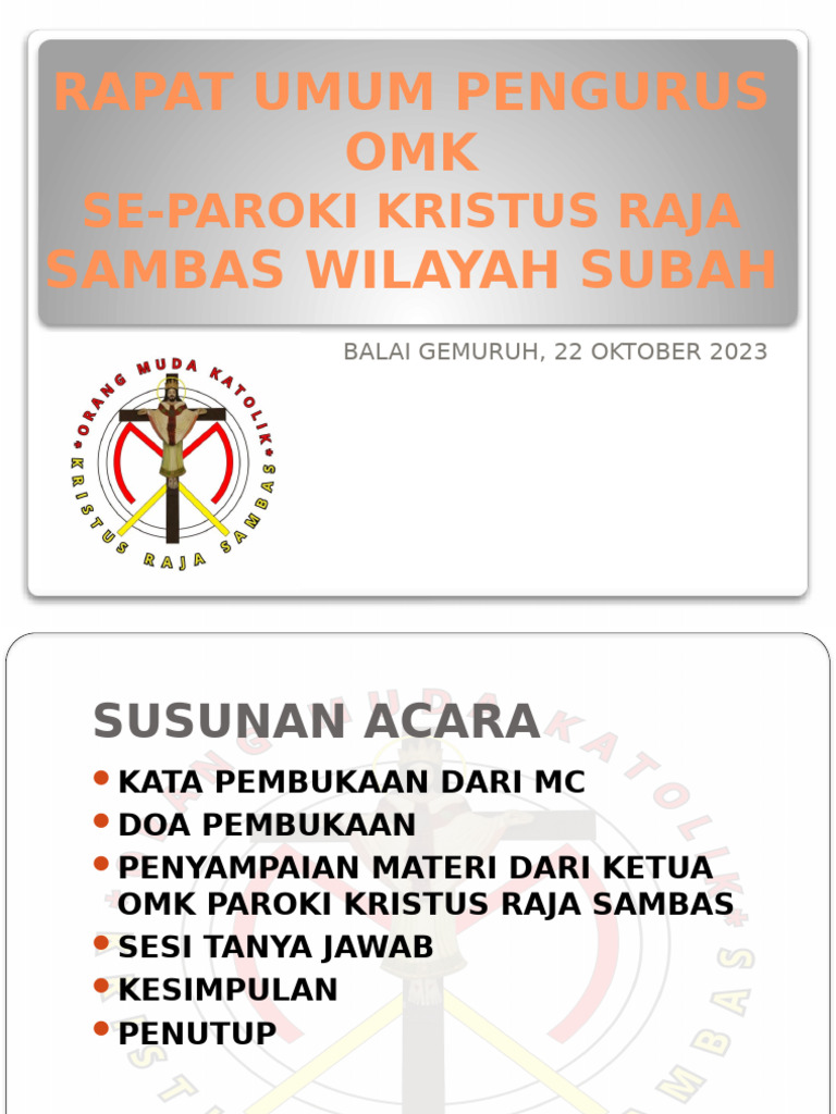 Rapat Umum Pengurus Omk | PDF