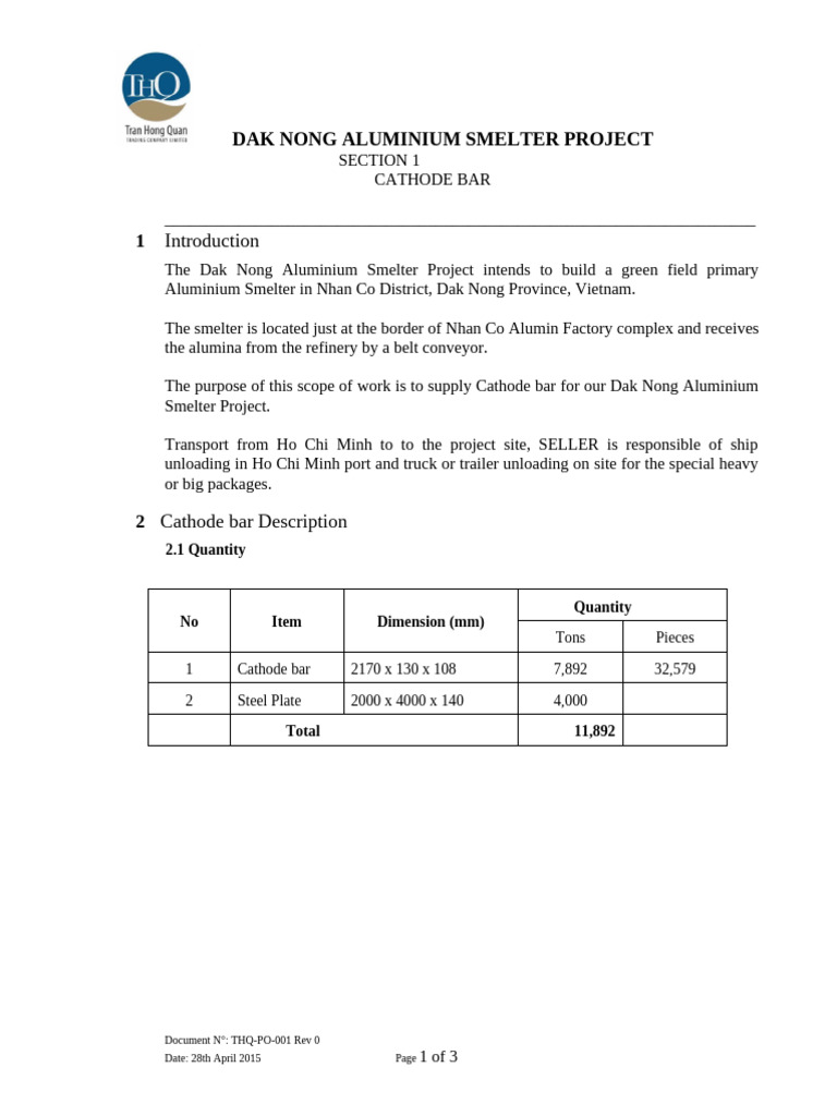 Cathode bar | PDF | Aluminium | Smelting