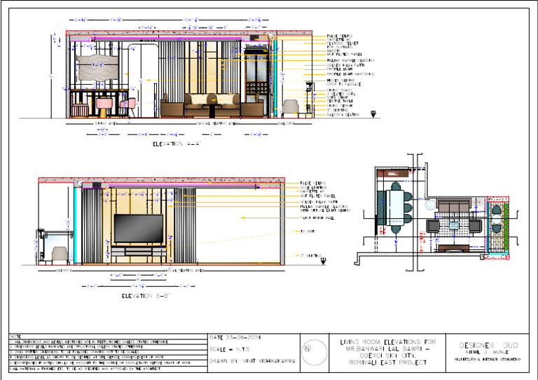 Living Room Elevations 1 (23.08.2024) | PDF
