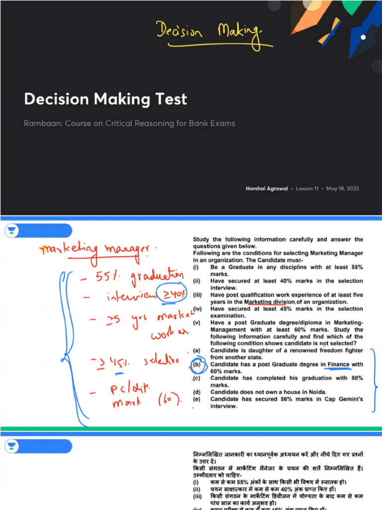 Decision Making Test With Anno | PDF