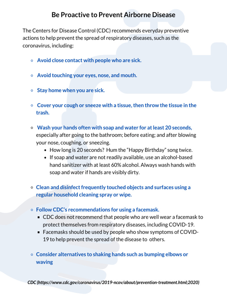 CDC Health Guidelines Flyer 2 | PDF