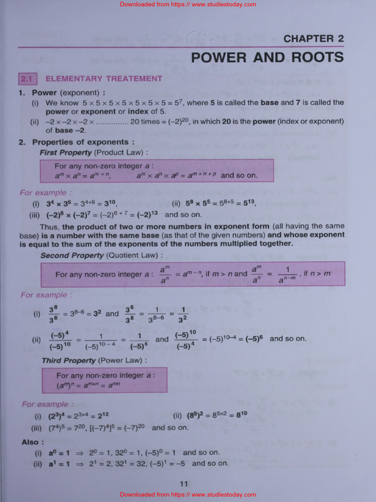 Chapter 02 Power and Roots | PDF