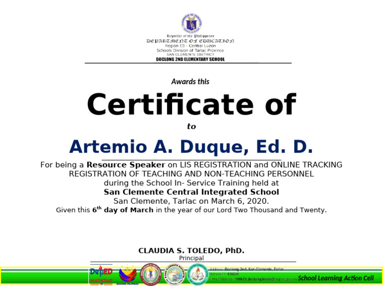 Certificate LAC | PDF