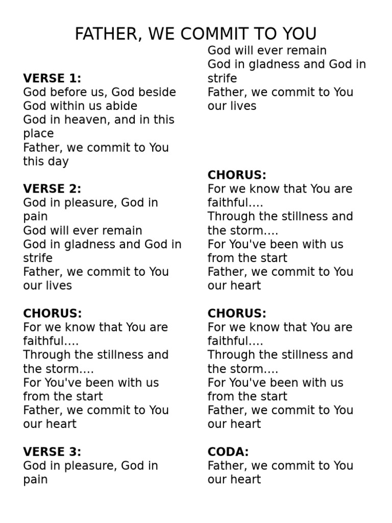 Faithful Commitment Hymn | PDF