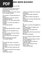 I Have Been Blessed - Lyrics | PDF | Song Structure | Songs
