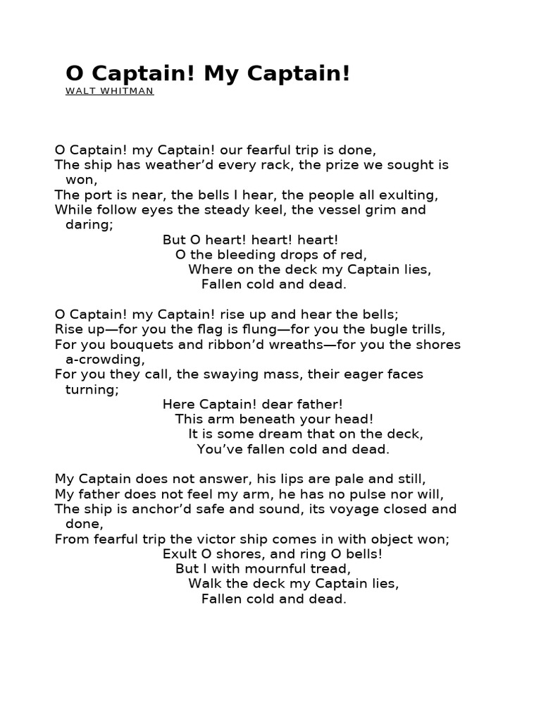 O Captain - Poem | PDF