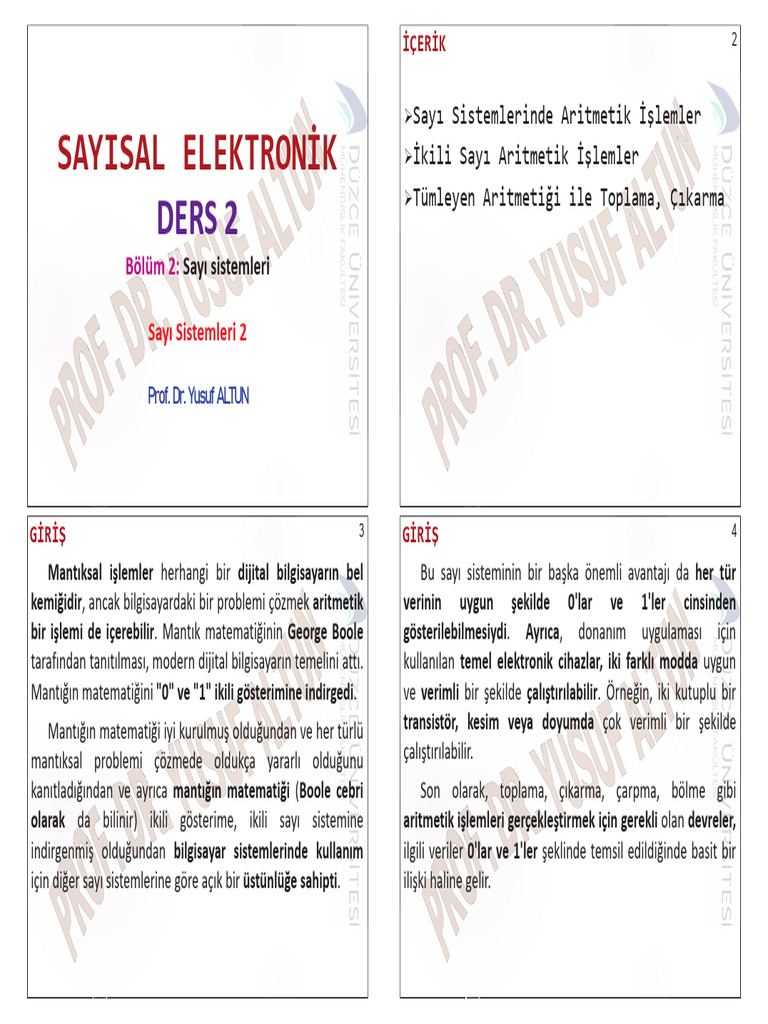 DERS 2 Sayı Sistemleri 2 TOPLU | PDF