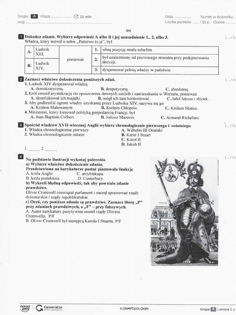 Monarchia Absolutna We Francji i Parlamentarna w Anglii | PDF
