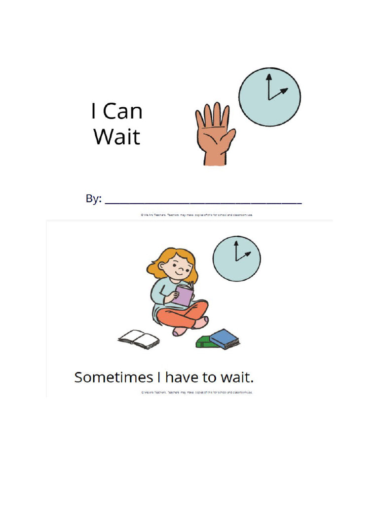 Social Story On I Can Wait | PDF
