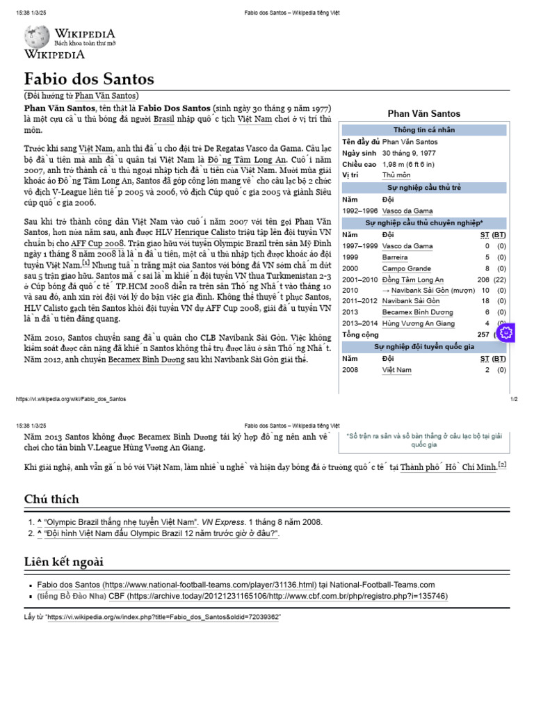 Fabio dos Santos – Wikipedia tiếng Việt | PDF