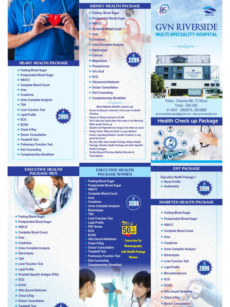 Health Check Up Package_2025 (2) | PDF | Kidney | Heart