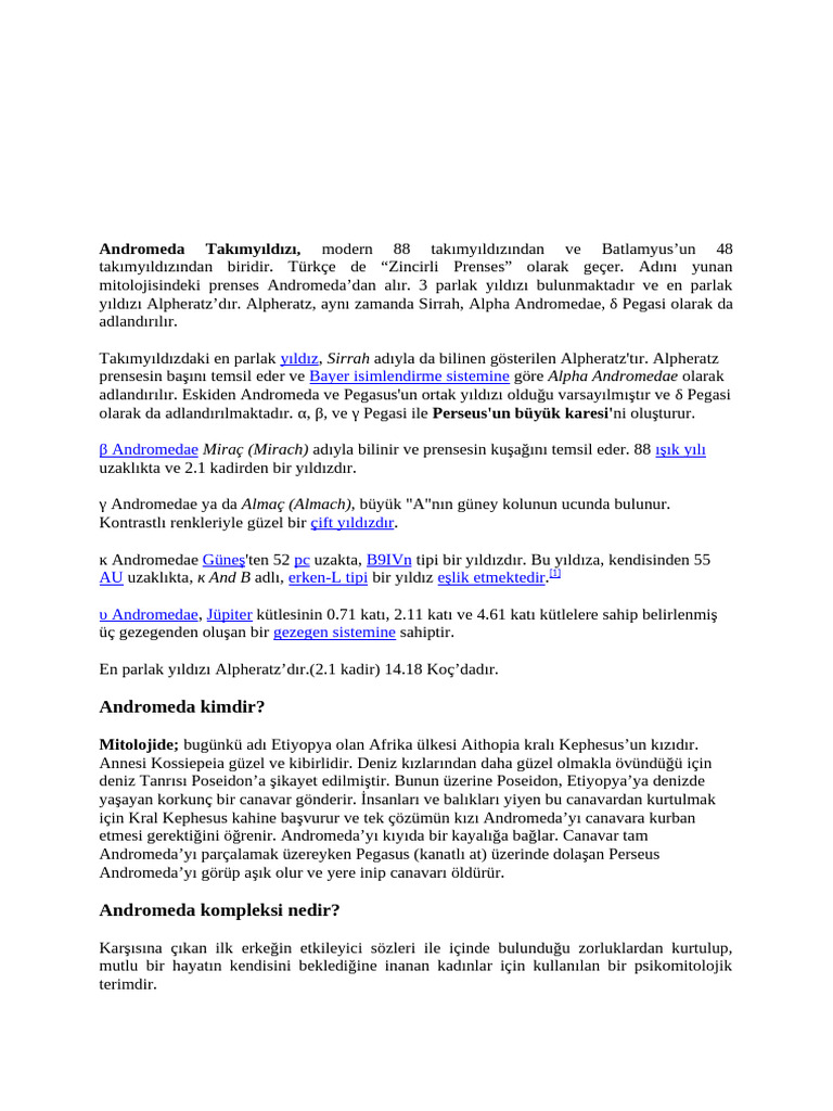 Andromeda Takımyıldızı | PDF