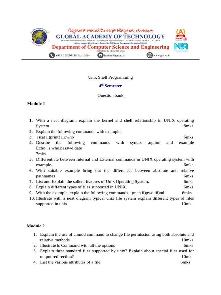 UNixqbank2025 | PDF | Computing | Operating System Technology