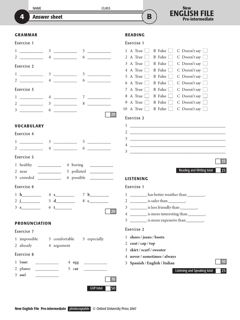 Nef Preint Filetest 4b Answersheet | PDF