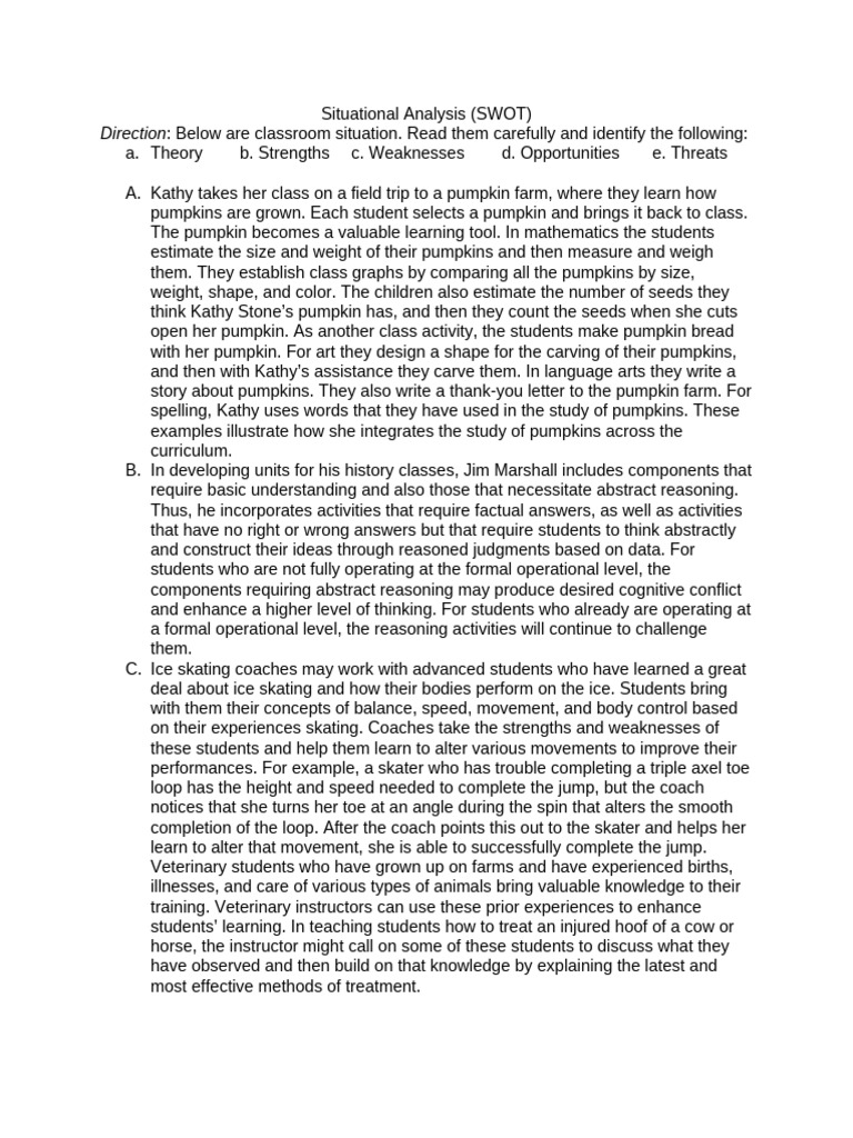 Situational-Analysis | PDF | Pumpkin | Swot Analysis