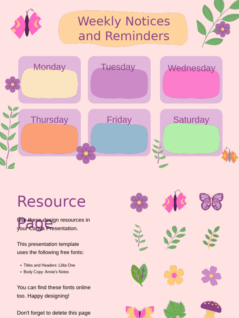 Weekly Notices and Reminders Poster | PDF
