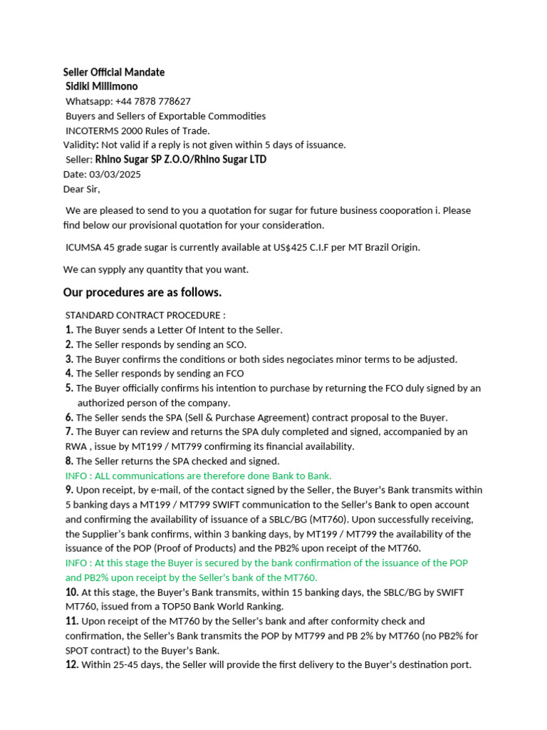 Quotation for Buyers | PDF | Letter Of Credit | Business Law