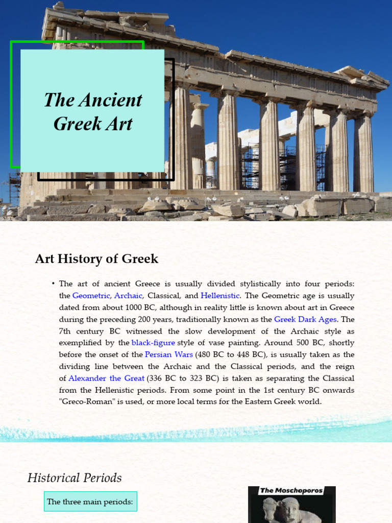 Ancient Greek Art History Overview | PDF | Column | Sculpture