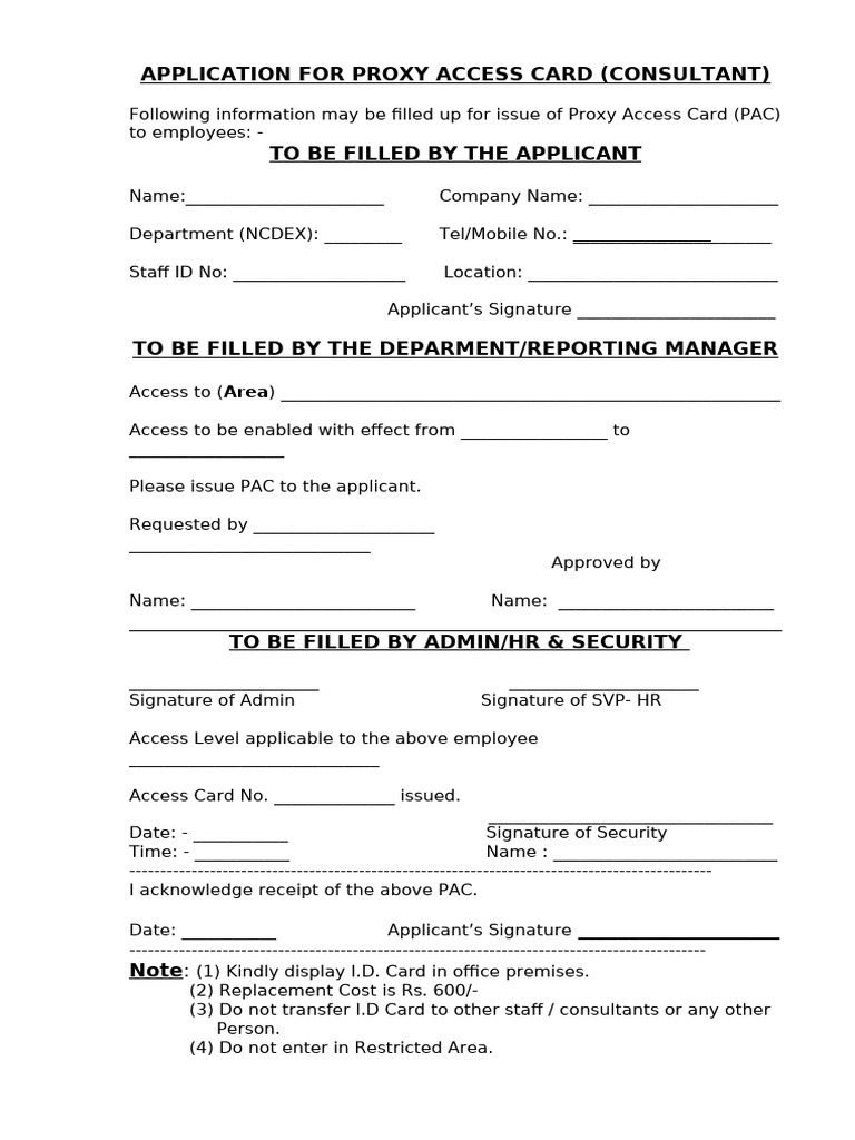 Application For Consultant | PDF