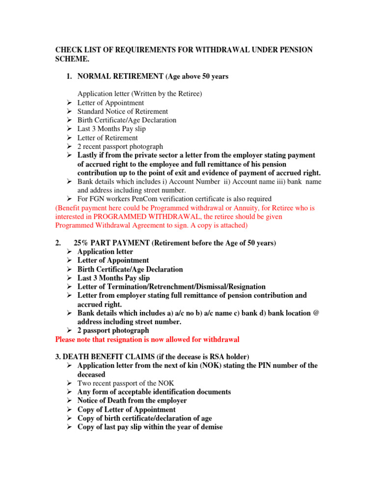 Requirements For Benefit Withdrawals | PDF | Retirement | Pension