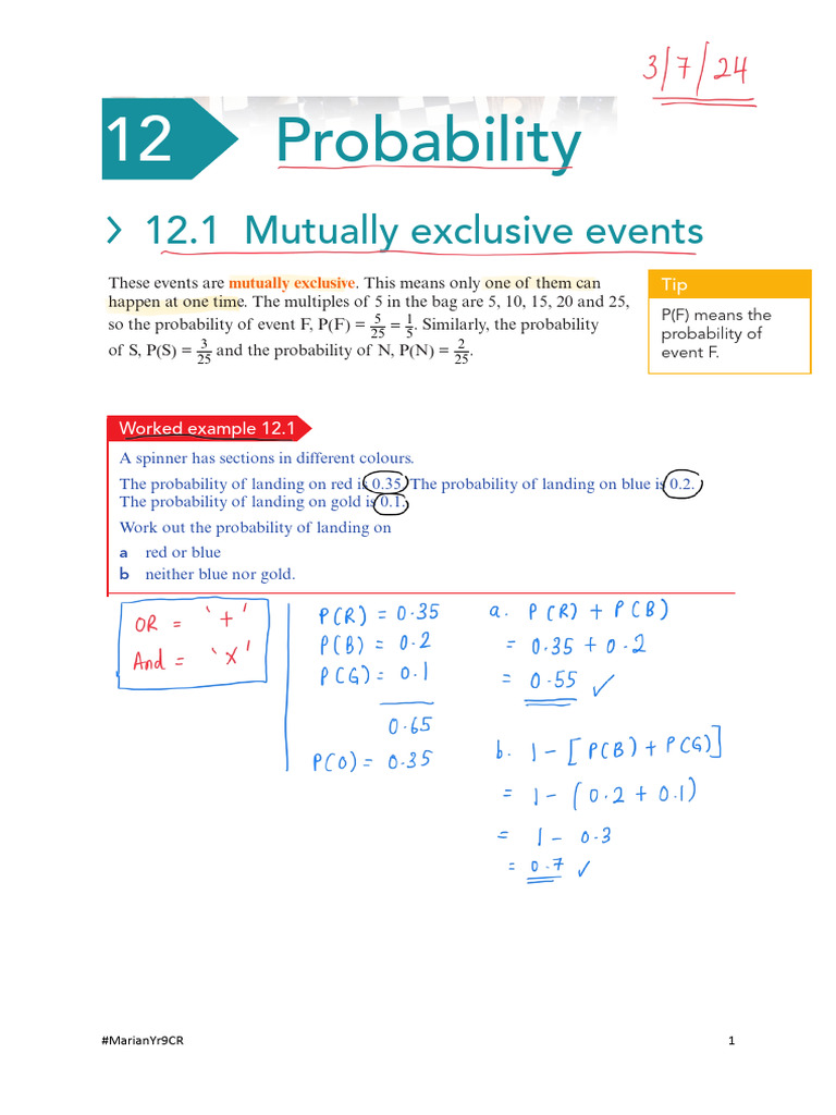 Understanding Mutually Exclusive Events | PDF | Probability | Measure ...