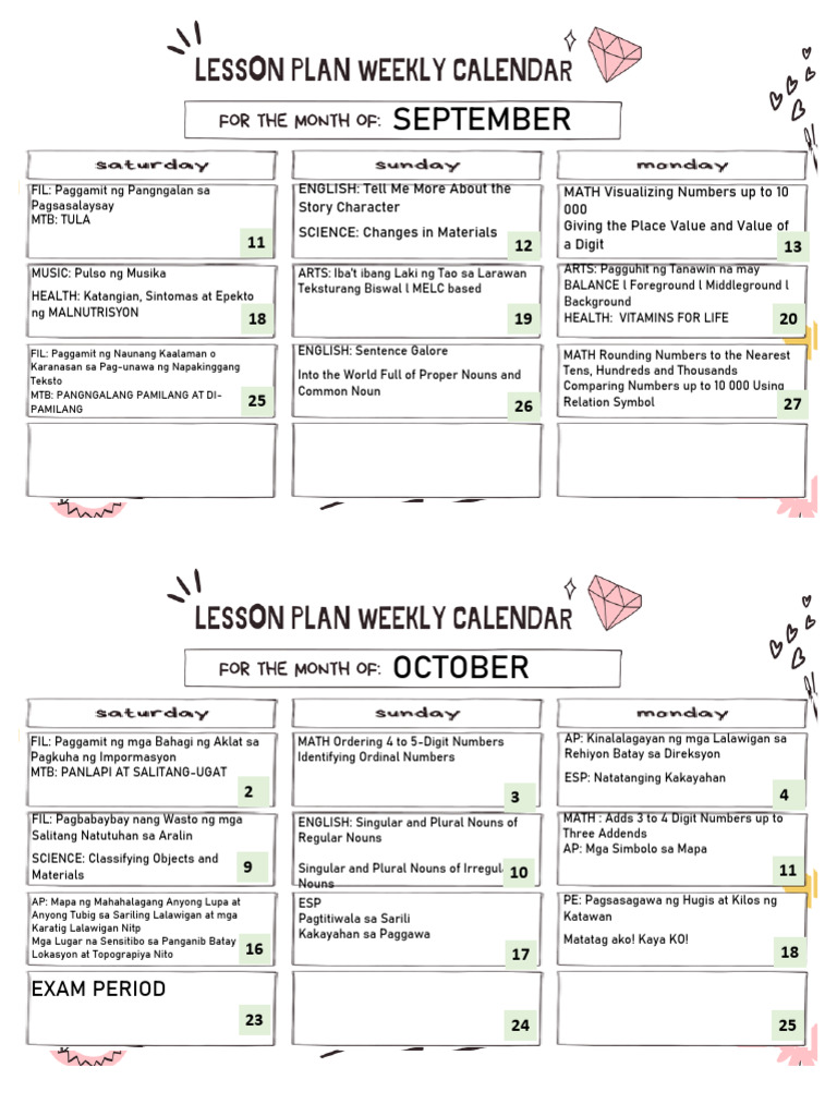 Schedule of Topics q1 | PDF