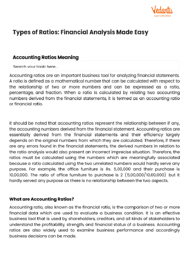 Types of Ratios - Financial Analysis Made Easy | PDF