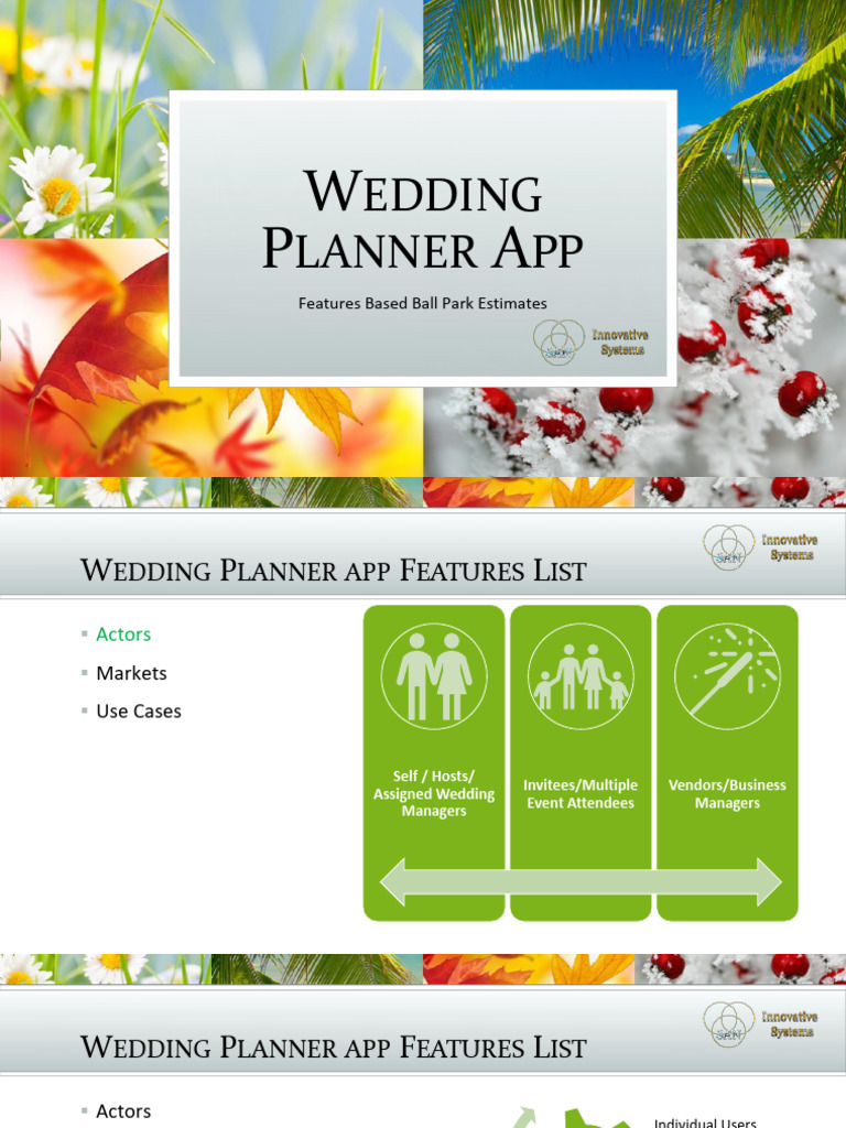 Wedding Planner App Features & Estimates | PDF | Computing