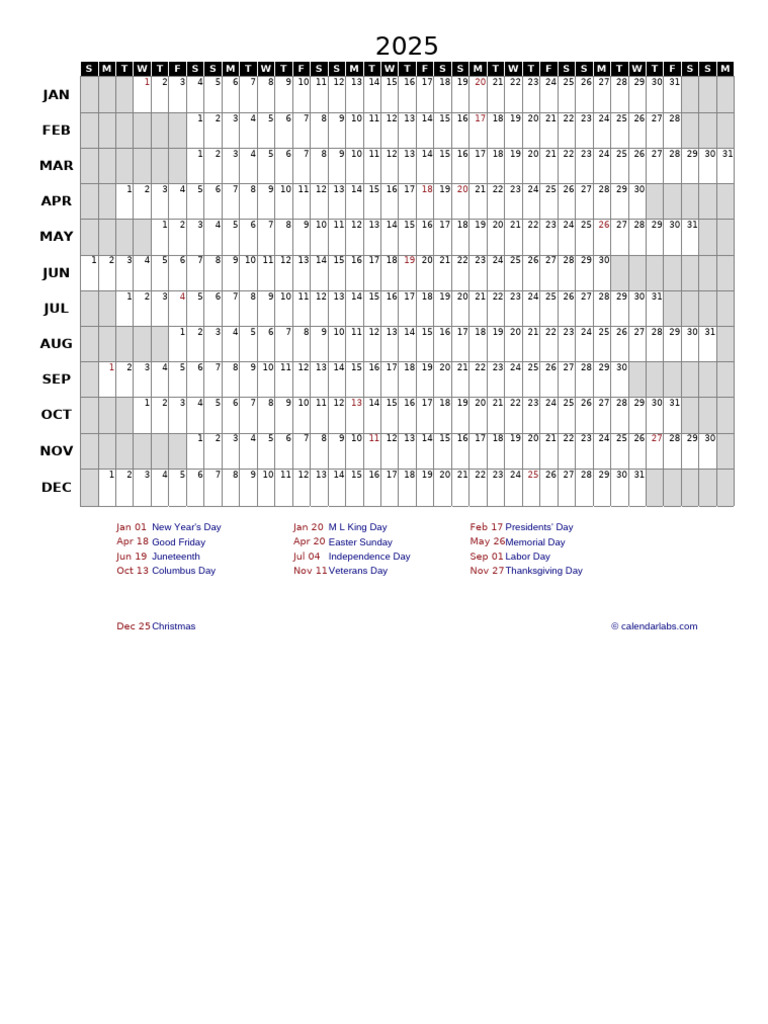 2025 Excel Calendar Project Timeline Template 23 | PDF