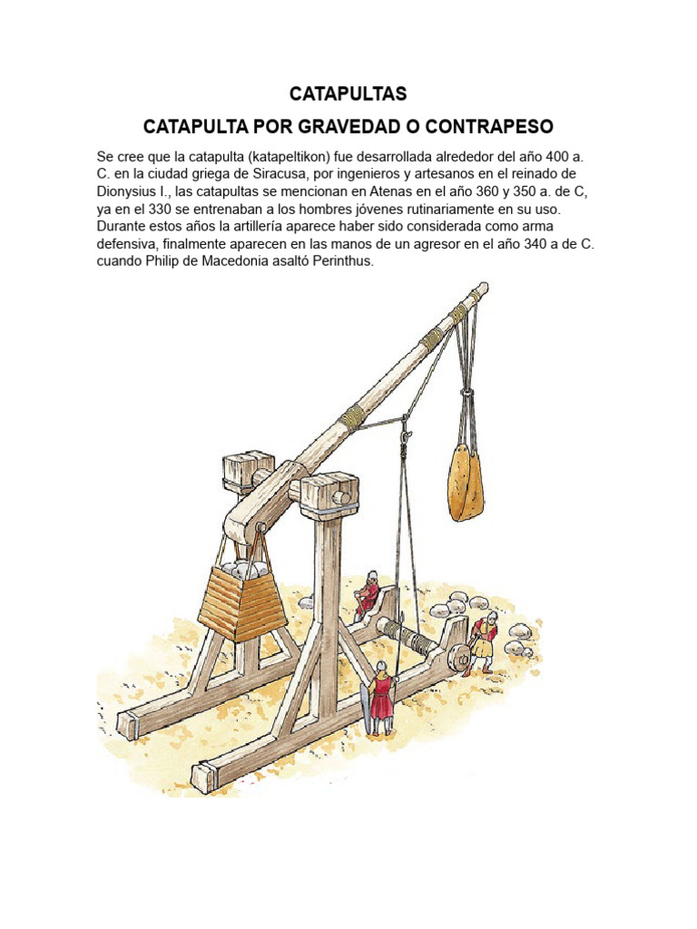 Historia y Funcionamiento de Catapultas | PDF