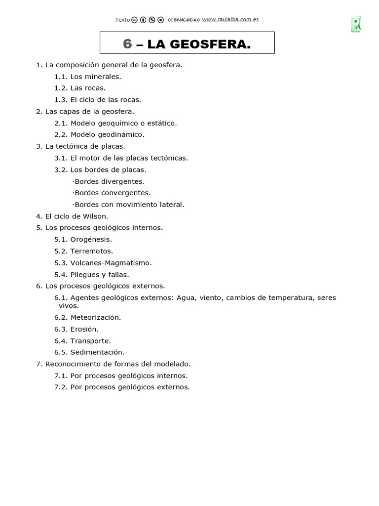 Estructura y Procesos de la Geosfera | PDF | Roca (geología) | Placas ...