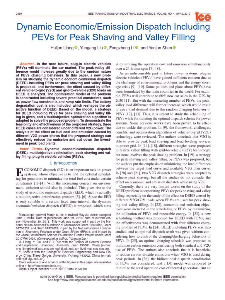 Main Paper Dynamic Economic Emission Dispatch Pdf Electric Power Electrical Engineering