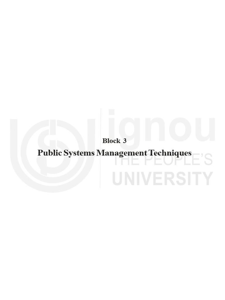 Block-3 Public Systems Management Techniques | PDF | Governance ...