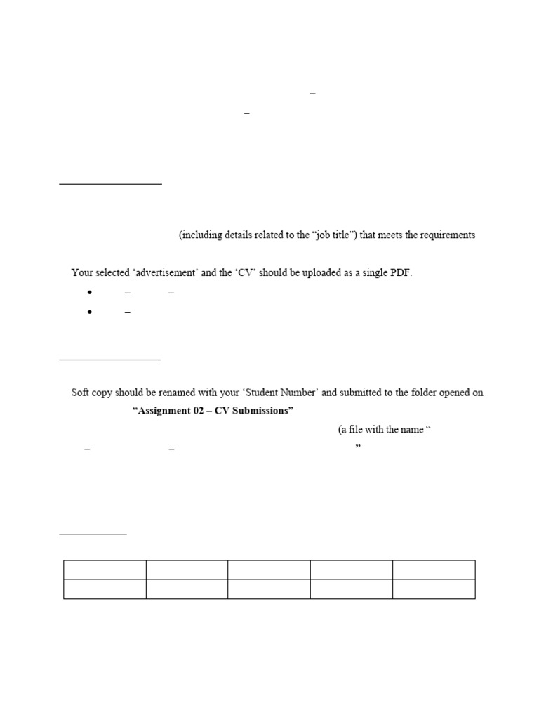 CV Writing Assignment Guidelines | PDF