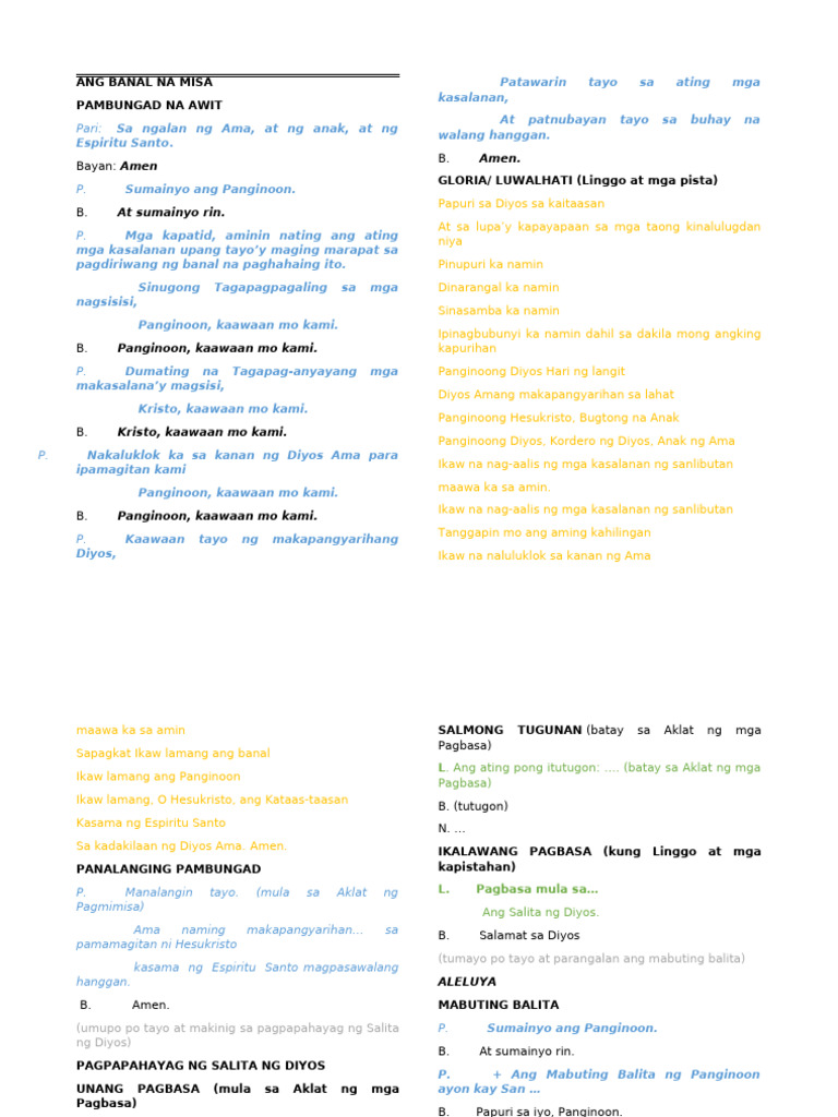 Misa (Tagalog) | PDF