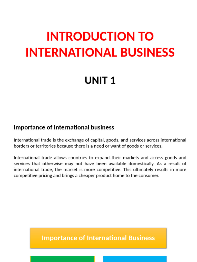 IB Unit 1 Updated (1) | PDF | Exports | Market (Economics)