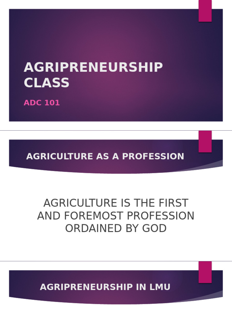 Agripreneurship Adc 101 | PDF | Agribusiness | Entrepreneurship